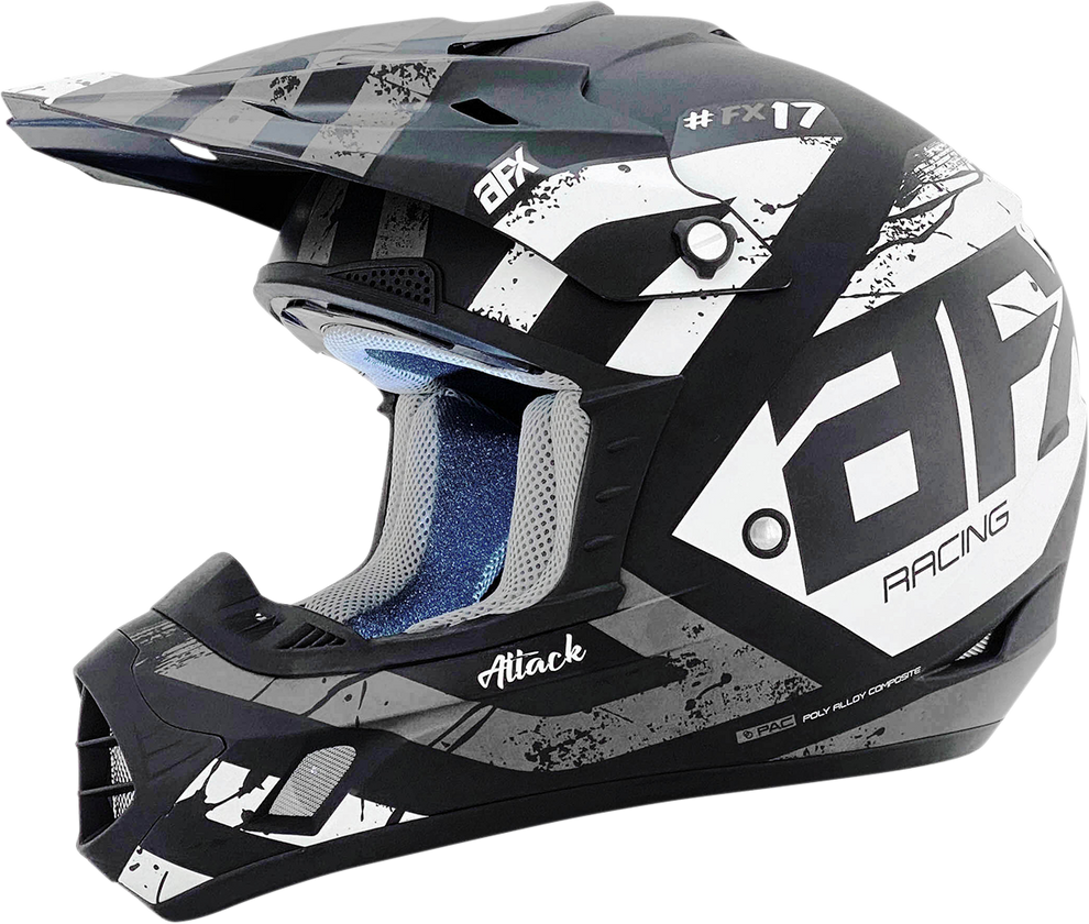 AFX FX-17 Helmet - Attack - Matte Black/Silver - XL 0110-7146 – Piston ...