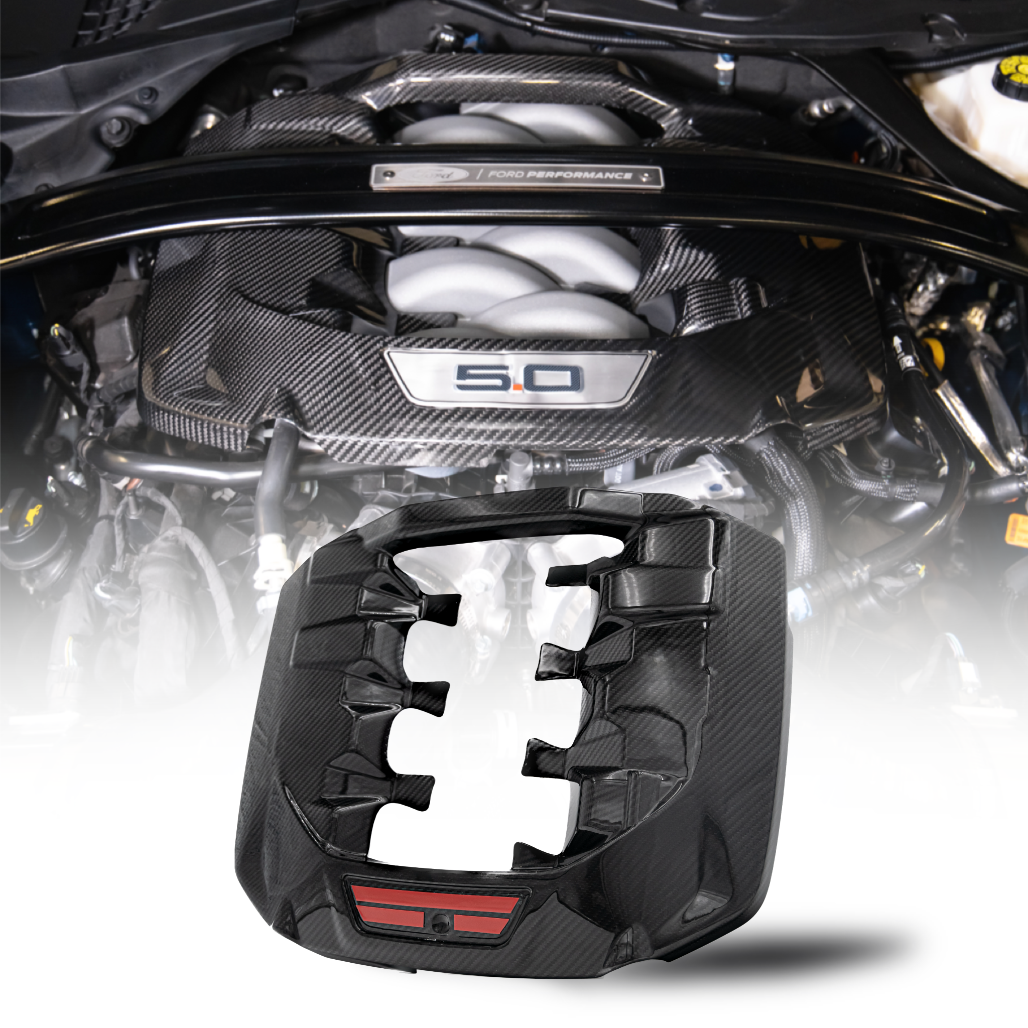 2024-2025 Ford Mustang S650 Carbon Fiber Engine Cover – Piston Twistin